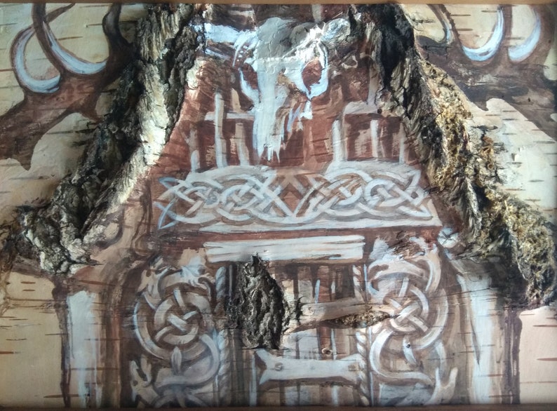 Viking Old House. Northern Landscape Painting. Pagans and Witches Art ...