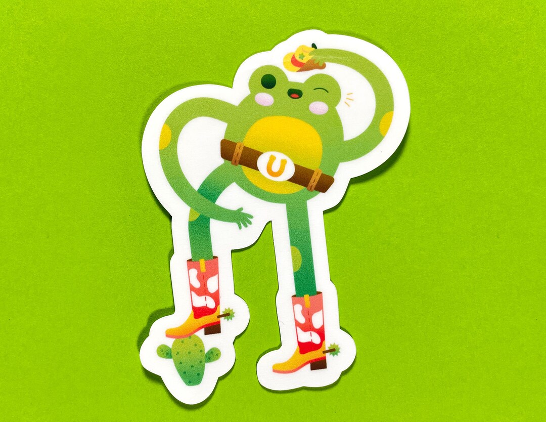 Cowboy Frog Sticker | Frog Lovers | Matte Vinyl Sticker | Wild West ...