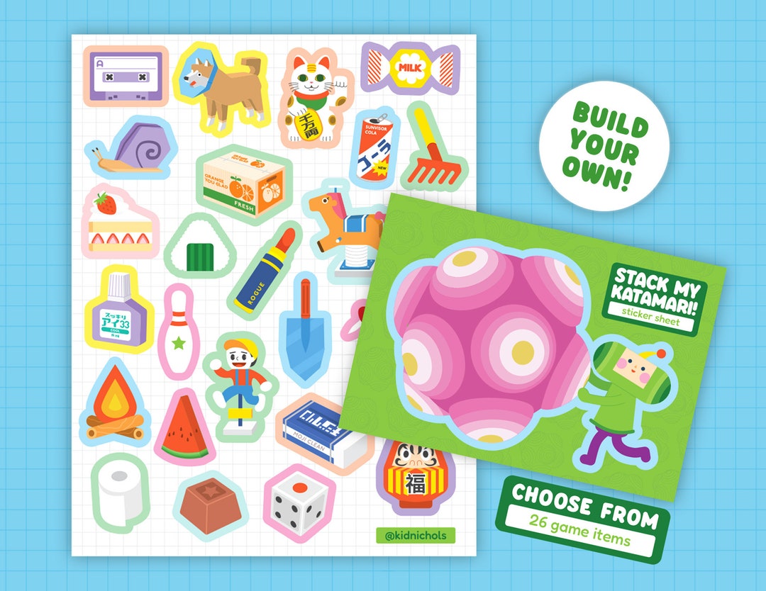 Sticky Ball Sticker Sheet. Customizable Design. Anime Stickers ...