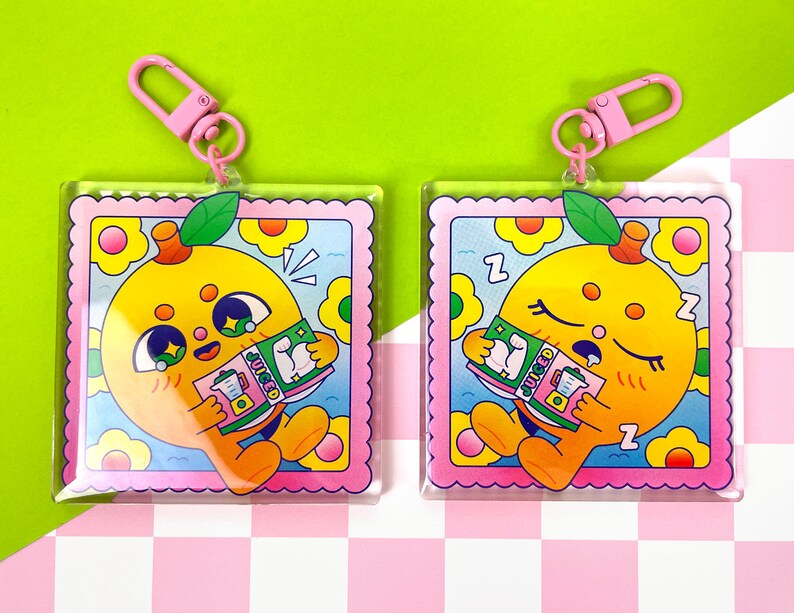 Orange Juiced Acrylic Keychain | Working Out | Foodie | Fruit | Reading ...