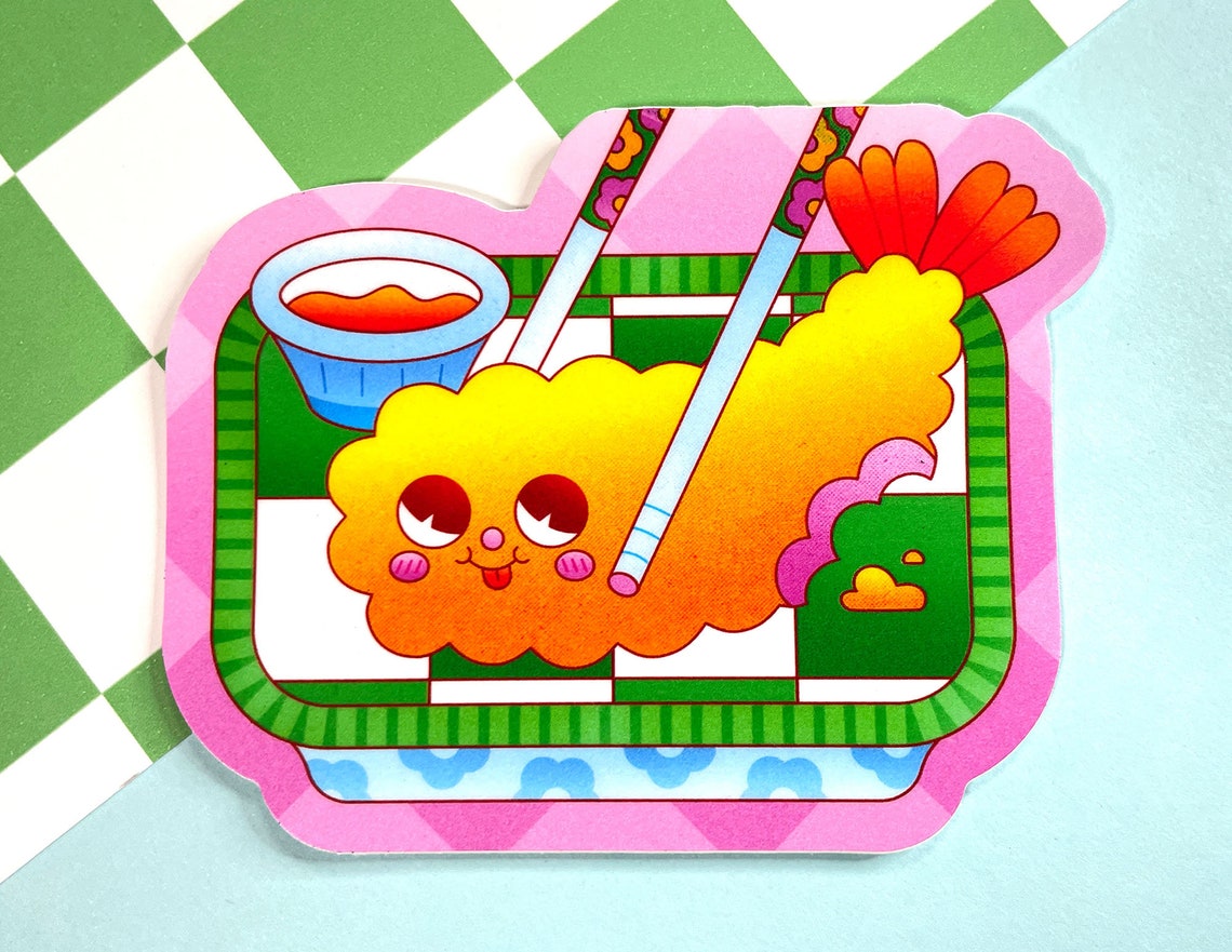Chomp Matte Vinyl Sticker | Shrimp Tempura | Japanese Food | Gift for ...