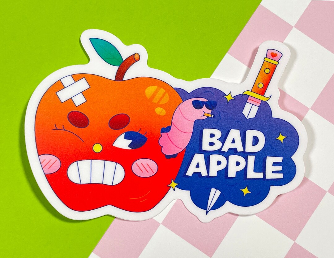Bad Apple Cute Matte Sticker | Rotten to the Core Sticker | Badass ...
