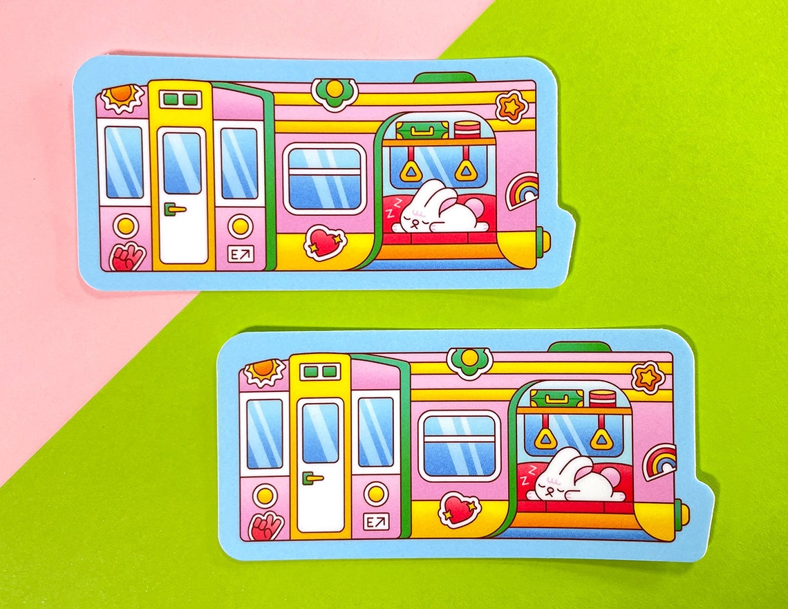 Subway Snooze Matte Vinyl Sticker | Rabbit Lovers | Bunny | Japan ...