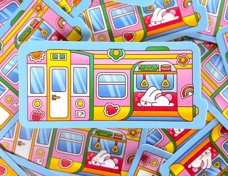 Subway Snooze Matte Vinyl Sticker | Rabbit Lovers | Bunny | Japan ...
