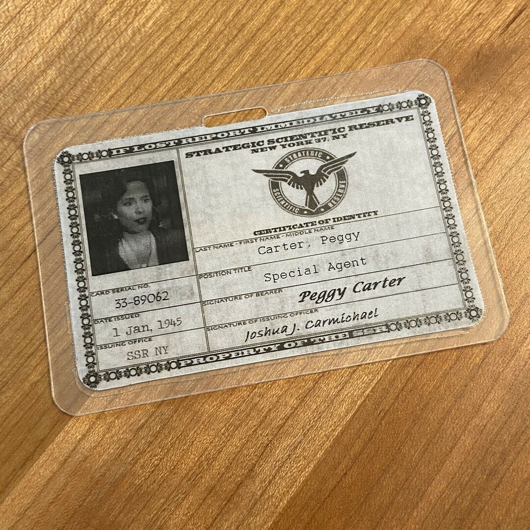 Agent Peggy Carter Inspired ID Badge SSR Special Agent Costume - Etsy