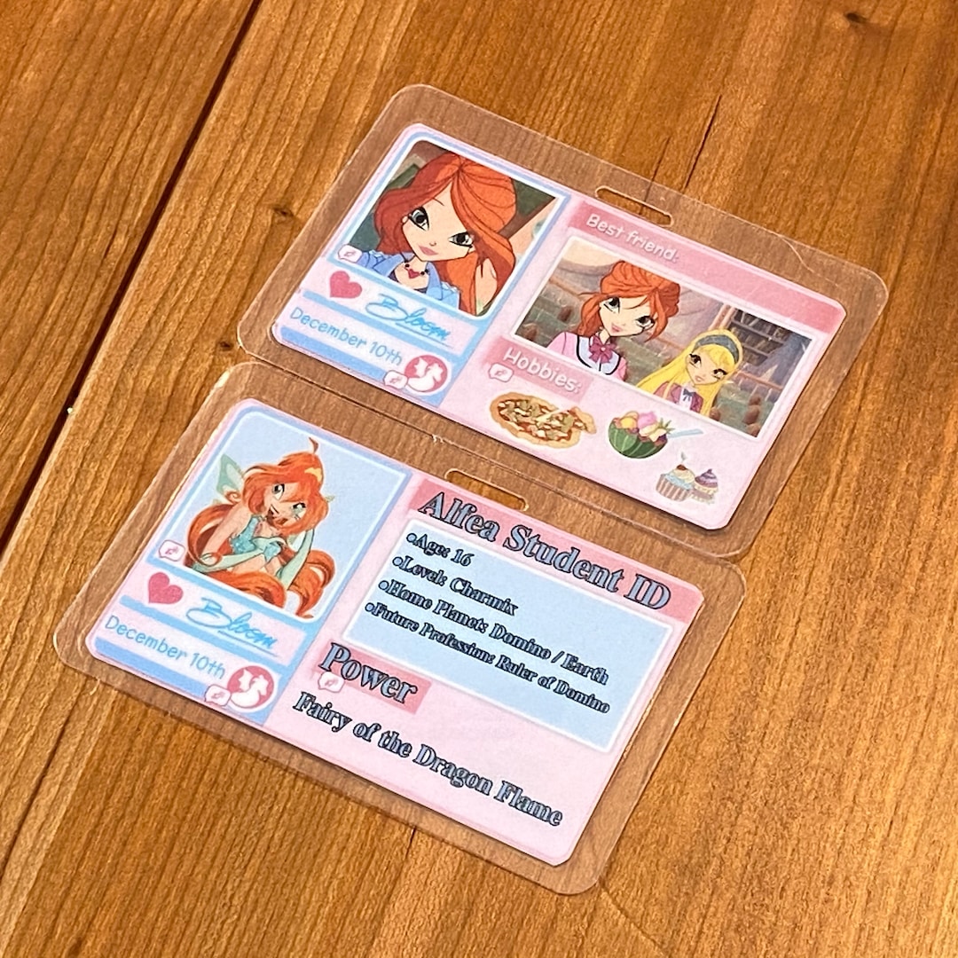 Winx Club Inspired Bloom School ID and Friend ID Badge Cosplay Prop Set ...
