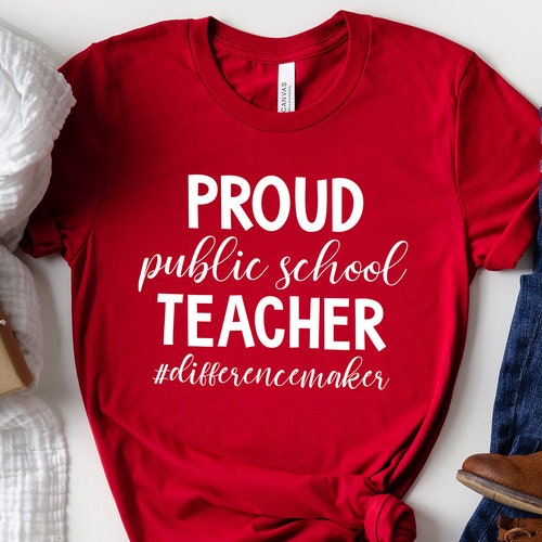 Red for Ed Teacher Shirt Public Schools Shirt Difference | Etsy