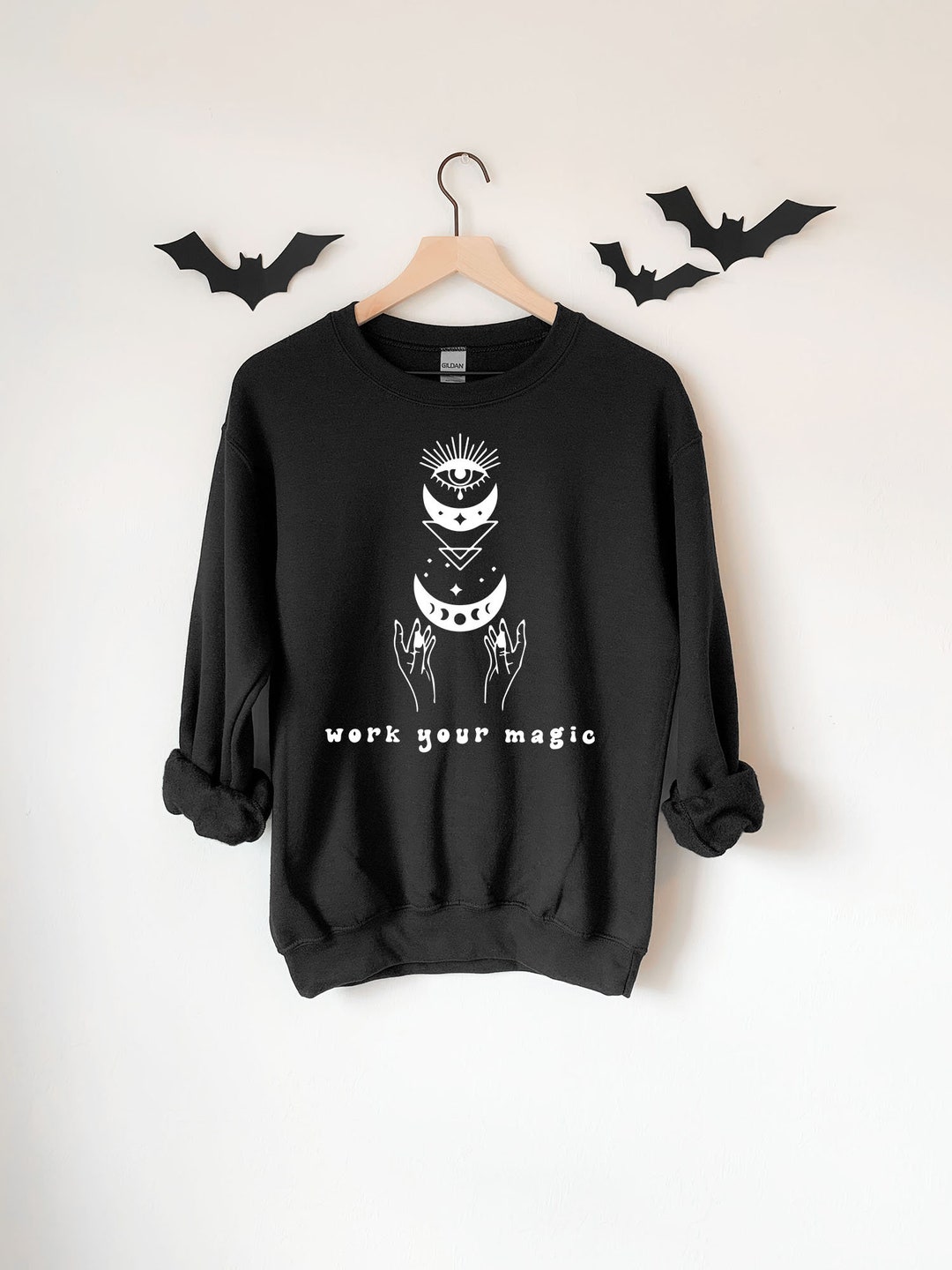 Witchcraft Celestial Sun Moon Witchy Wiccan Magick Magic Sweatshirt ...