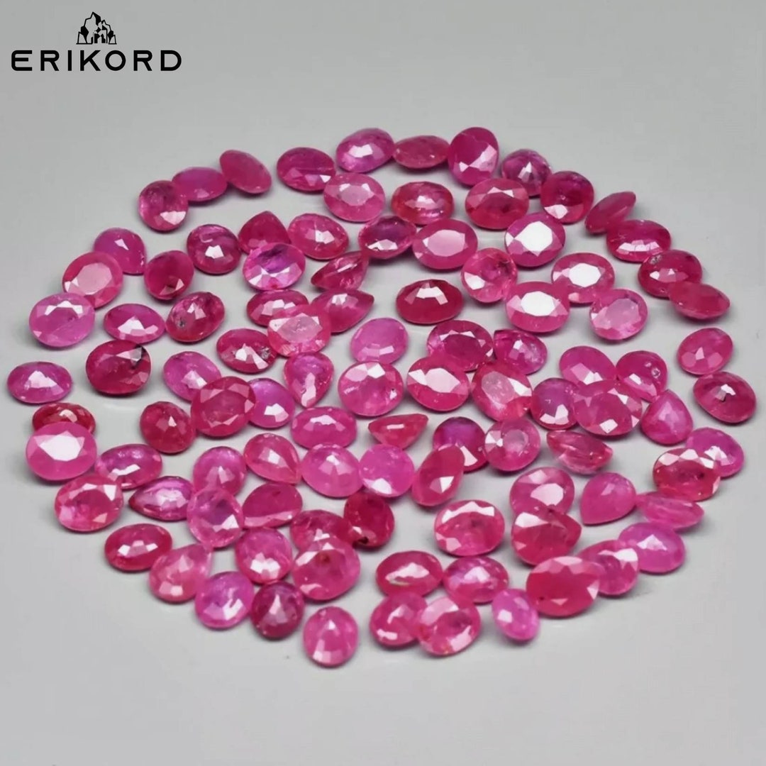 1/3/5pc Lot of Ruby Natural Pink Ruby Gemstone Loose Heated Ruby Heat ...