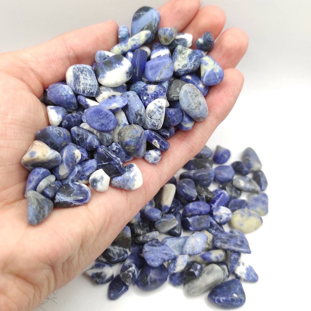 228g Unique Lot of Sodalite Gravel 8-18mm Polished Blue Sodalite ...