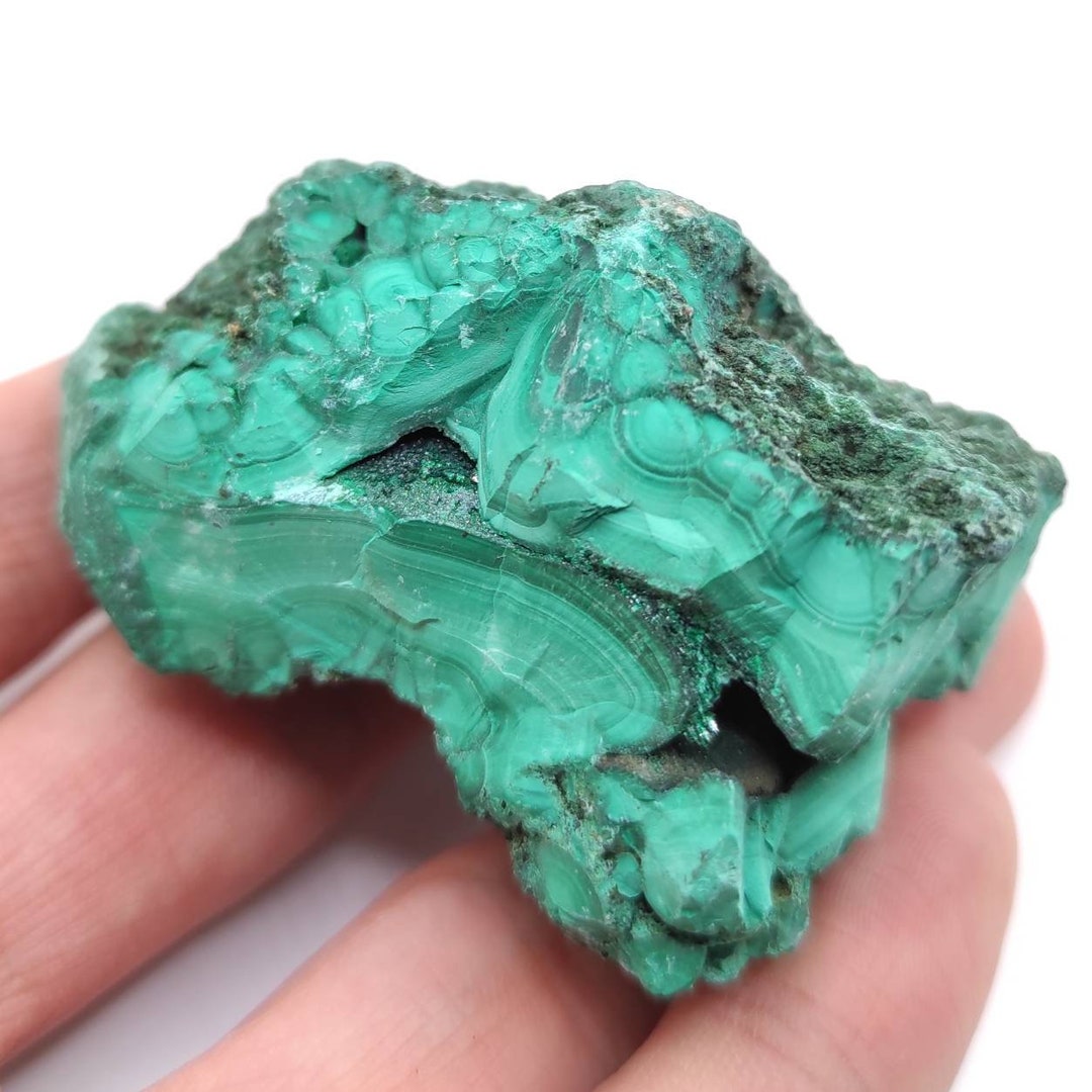 136g Rough Malachite Chunk Mineral Specimen Natural Green Crystals ...