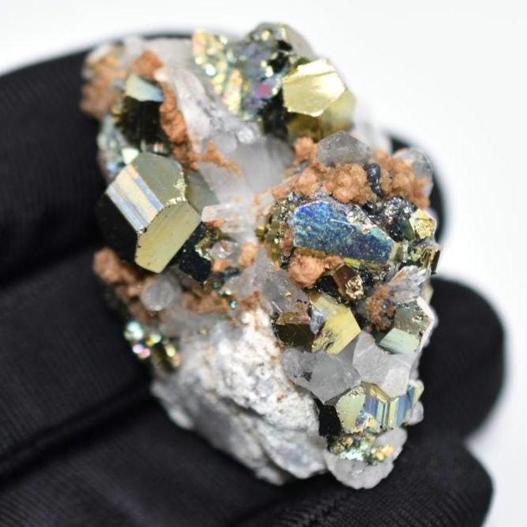 44g Iridescent Pyrite With Quartz - West Kalimantan Island, Indonesia ...