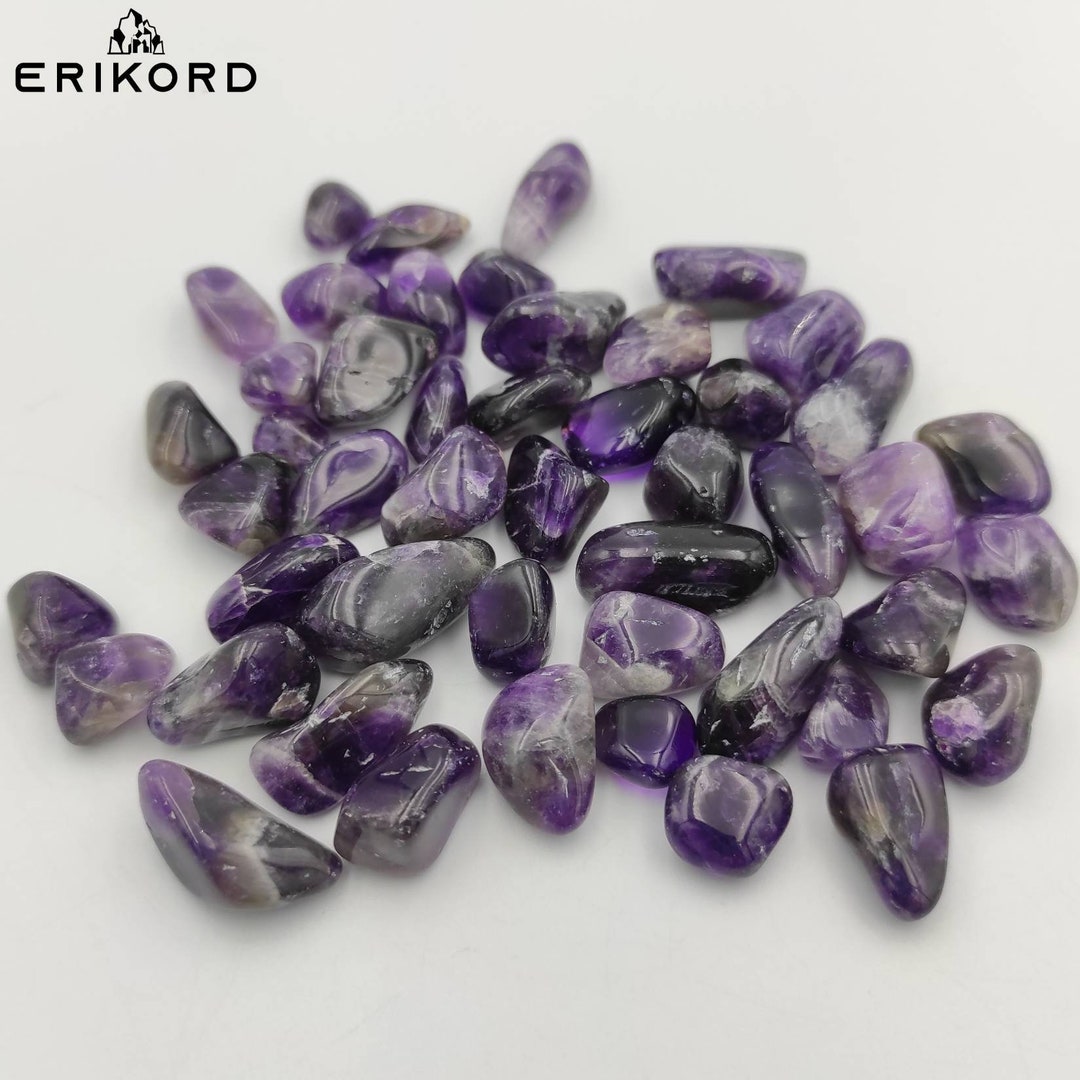 Bulk Lot of 8-20mm Dream Amethyst Tumbles Chevron Amethyst Polished ...