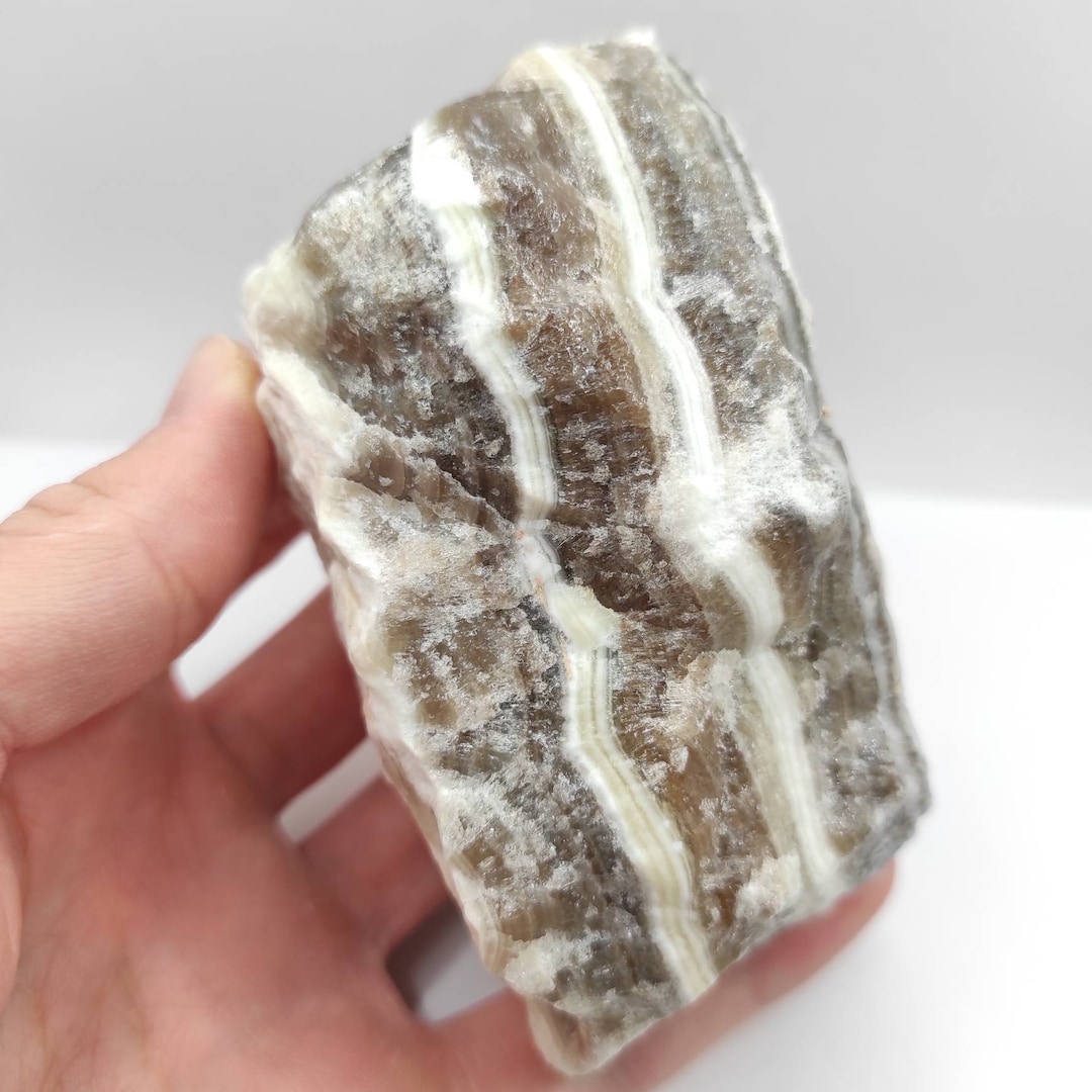 541g Zebra Calcite Stone Rough Zebra Calcite Crystal Specimen Raw ...