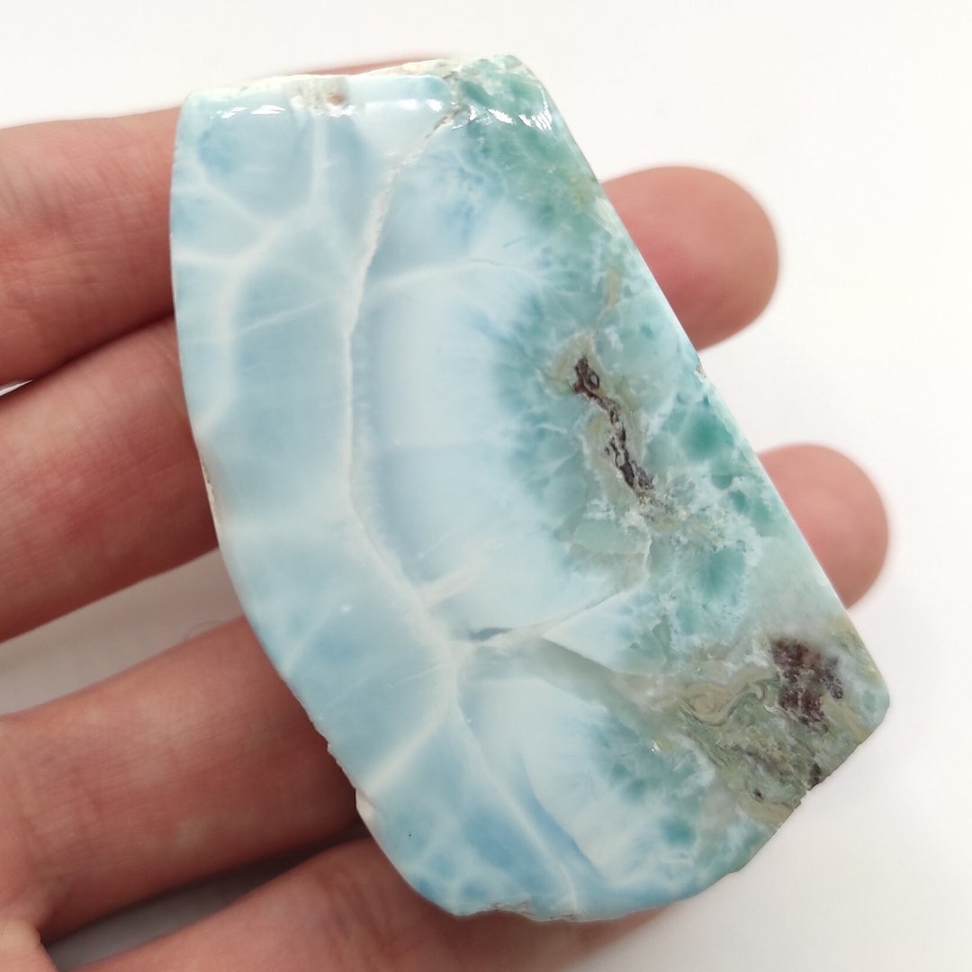 111g Larimar Freeform Polished and Raw Sky Blue Larimar Barahona ...