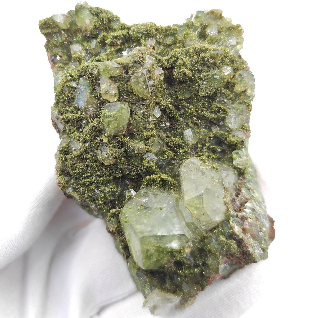 166g Sparkly Epidote & Forest Quartz - Hakkari, Turkey - Epidote With ...