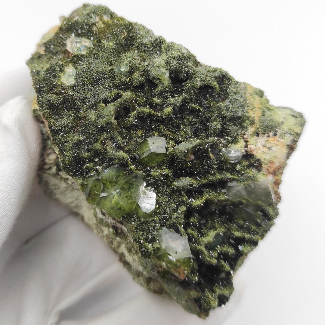 180g Sparkly Epidote & Forest Quartz - Hakkari, Turkey - Epidote With ...