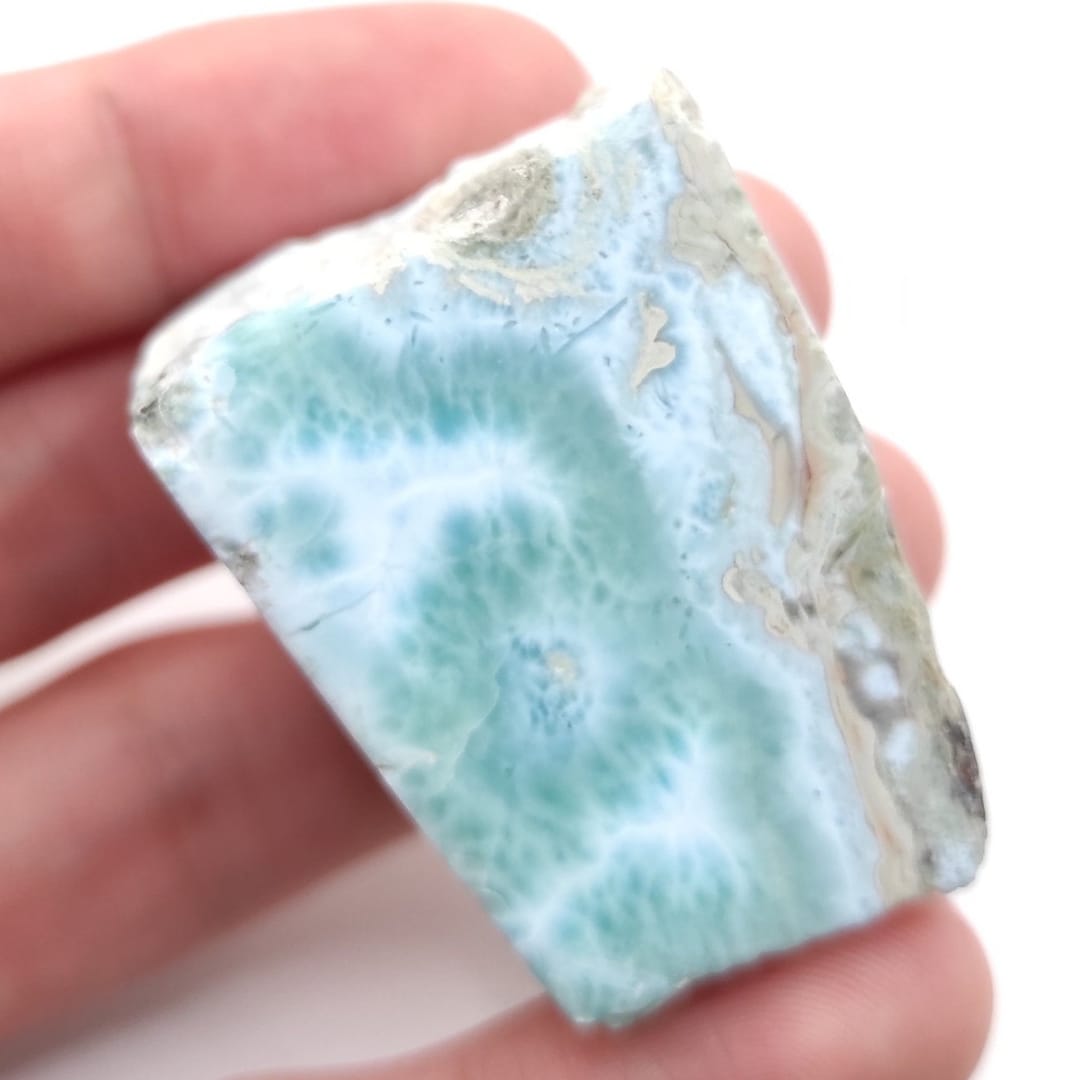 77g Larimar Freeform - Polished and Raw - Sky Blue Larimar - Barahona ...