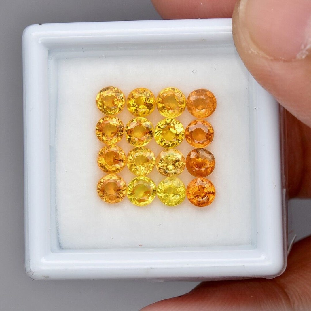 16pc 3.93ct Lot of Yellow Sapphires Beryllium Heated Sapphires From ...