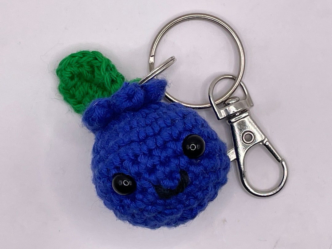 Adorable Crochet Blueberry Keychain / Bag Charm - Etsy