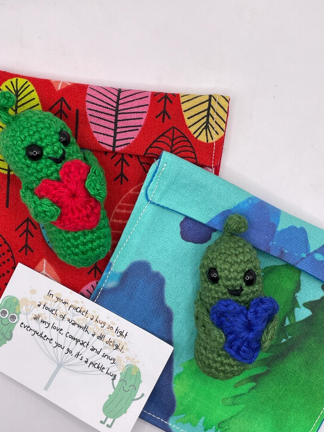 Handmade Pickle Pocket Hug and /or Keychain - Cute Gift for Pickle ...