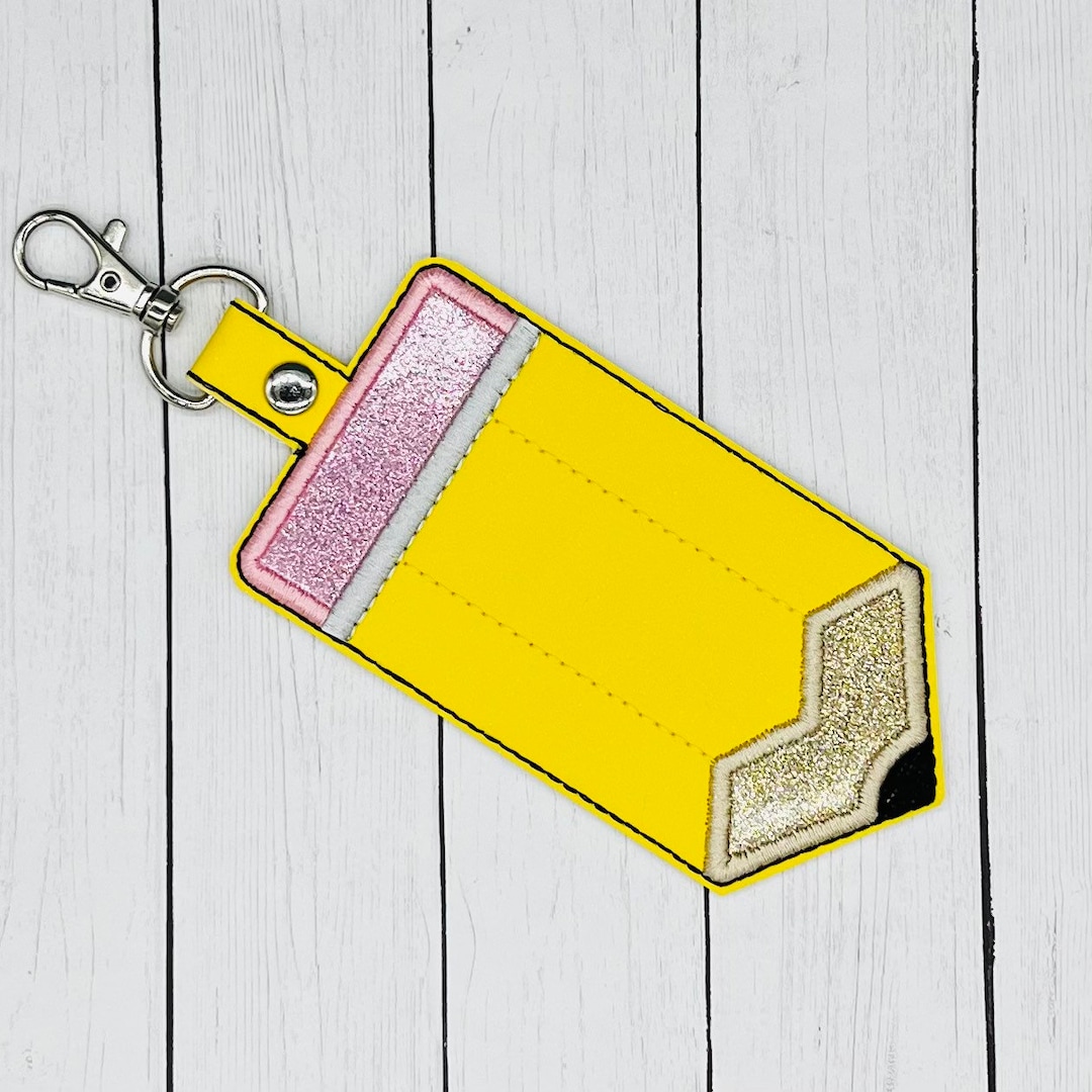 Glitter Pencil Badge Holder: Teacher ID Holder - Etsy