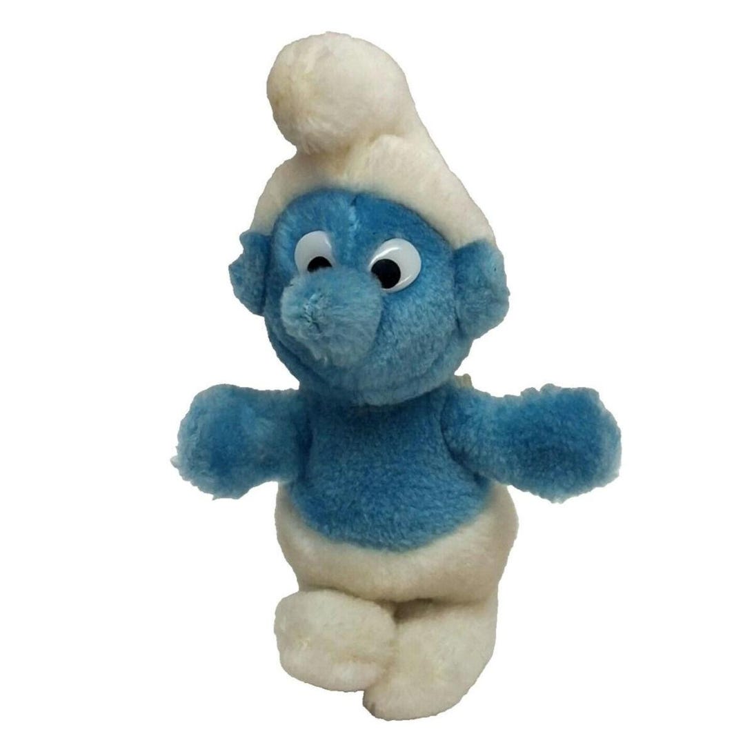 Vintage 1981 Smurfs Mini Plush Toy 7" Stuffed Doll PEYO Wallace Berrie ...