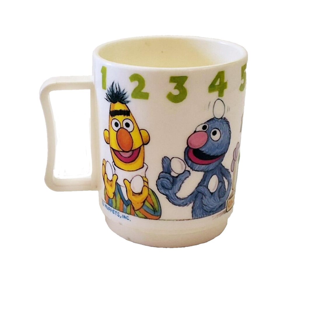 Vintage 90s Sesame Street Plastic Cup: "one Dozen Eggs" Collectible Mug ...
