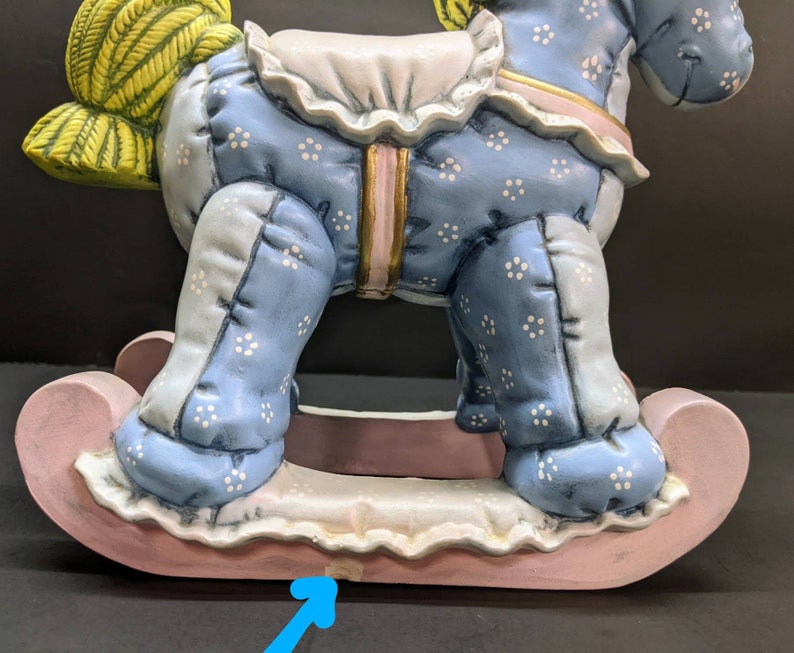 Vintage Hand Painted Rocking Horse Ceramic Figurine Pastel - Etsy