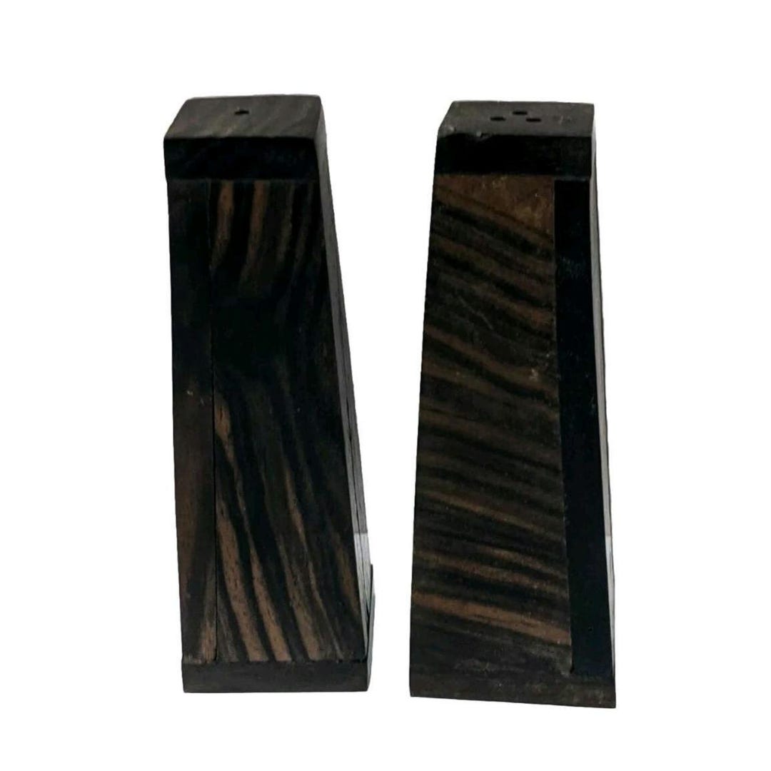 Vintage MCM Teak Wood Pattern Skyscraper Square Design Salt & Pepper ...