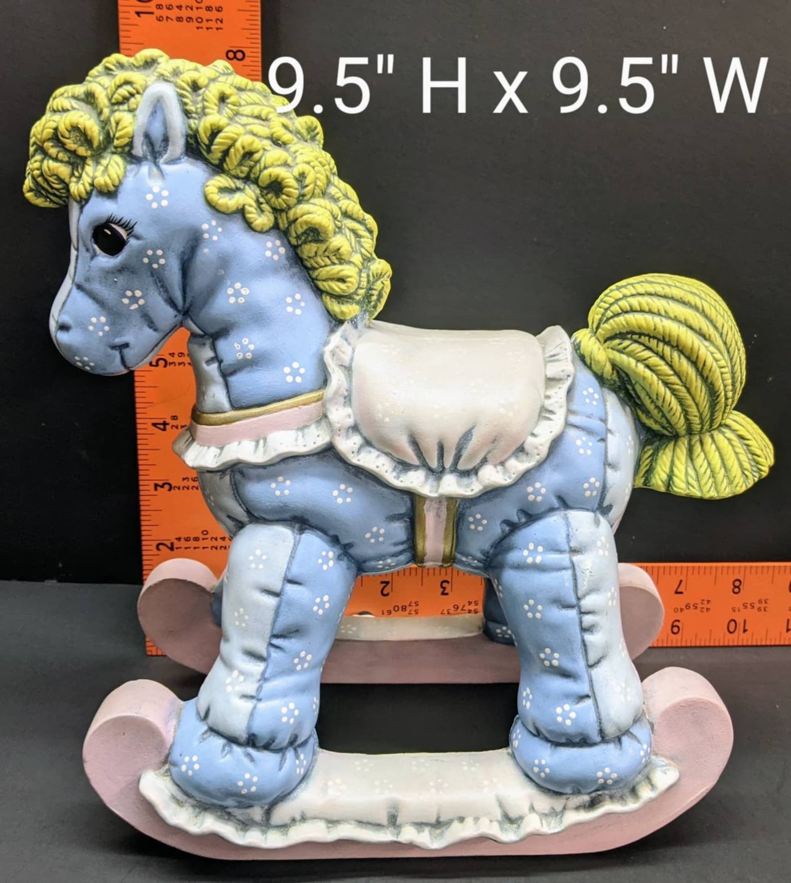 Vintage Hand Painted Rocking Horse Ceramic Figurine Pastel - Etsy