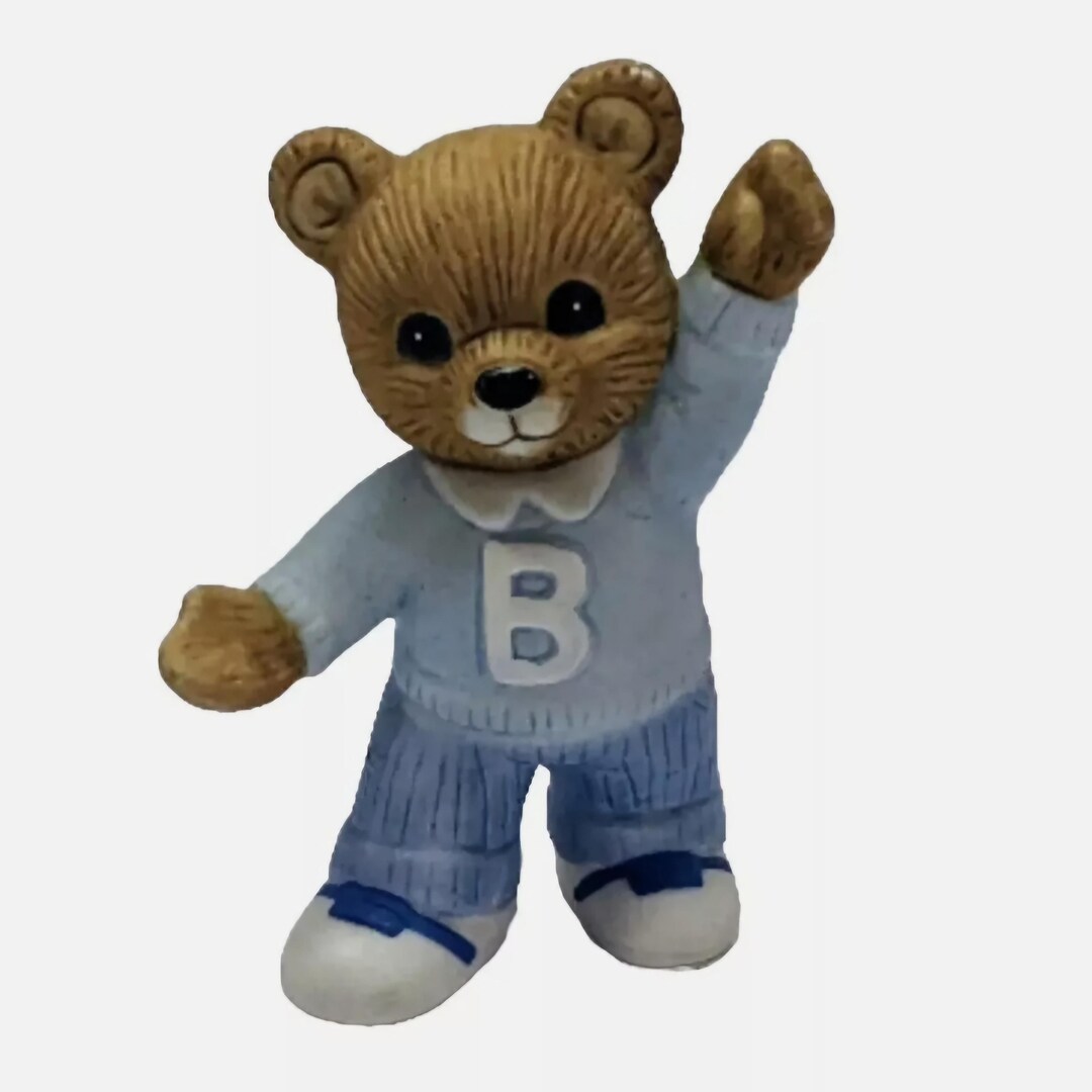 Vintage Homco Dancing Boy Bear Cub Blue Outfit Mini Figurine #1421 ...