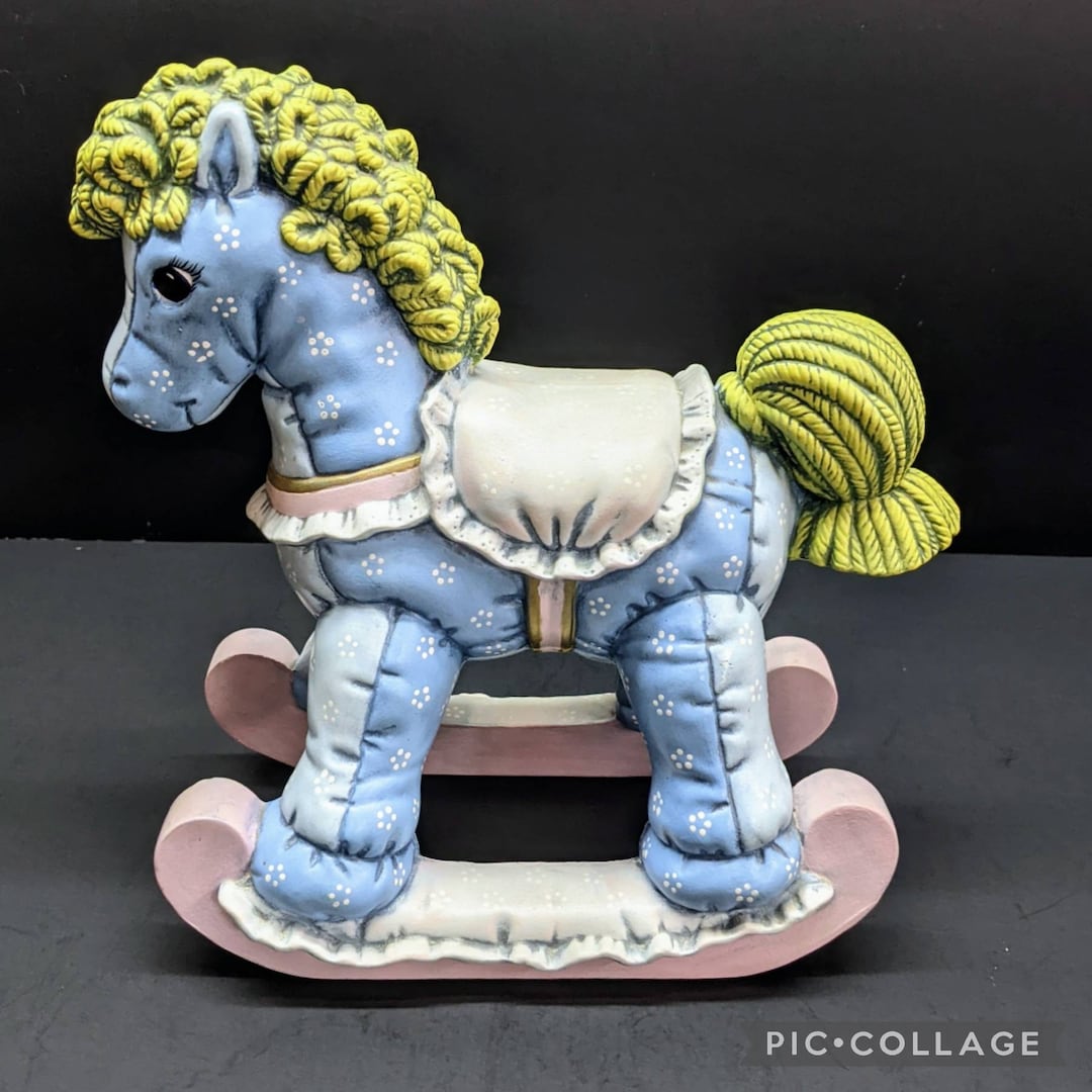 Vintage Hand Painted Rocking Horse Ceramic Figurine Pastel - Etsy