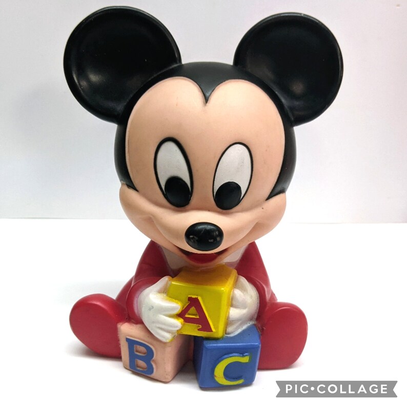 Vintage 1984 Walt Disney baby Mickey ABC Blocks Shelcore Hard Plastic ...