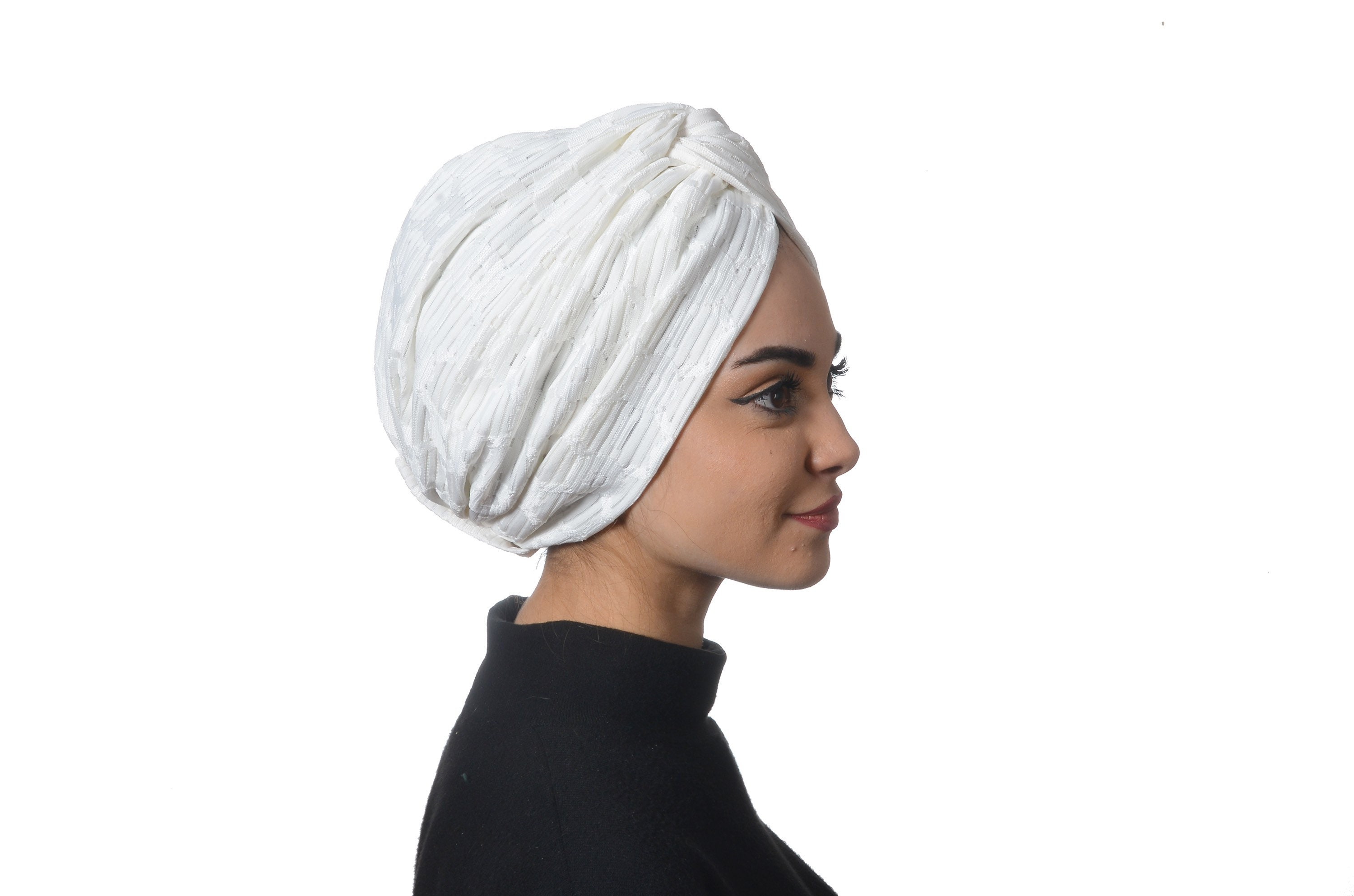 Circle White Handmade Twisted Turban - Etsy
