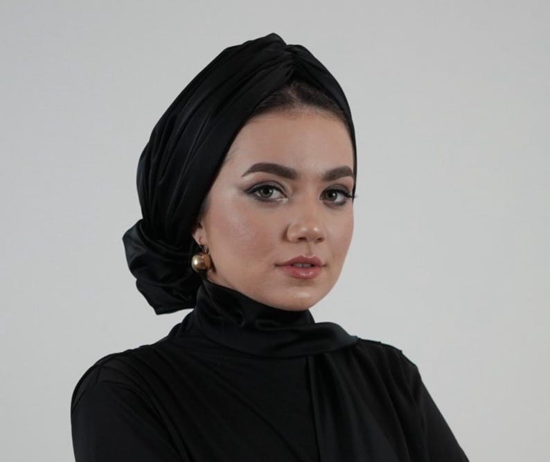 Satin Turban, Jersey Lined Turban, Hijab Headwear, Handmade Bonnet ...