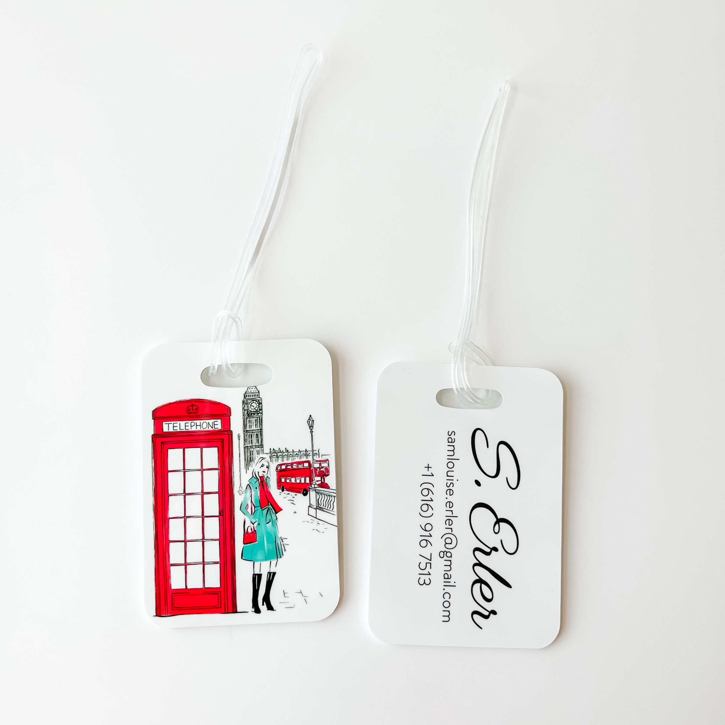 Custom Luggage Tag With London Print, Personalized Luggage Tags for ...