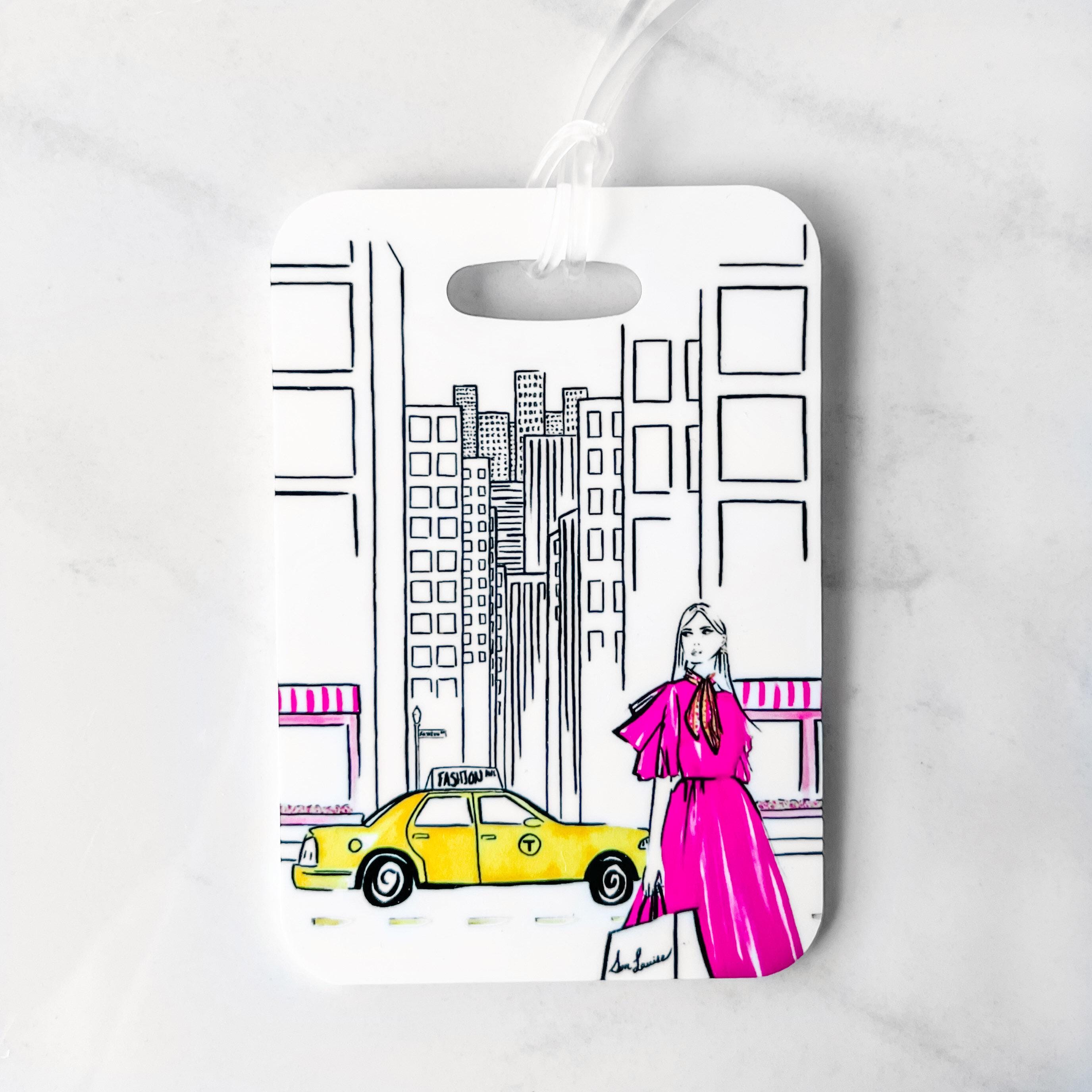 Custom Luggage Tag With New York City Print, Personalized Luggage Tag ...