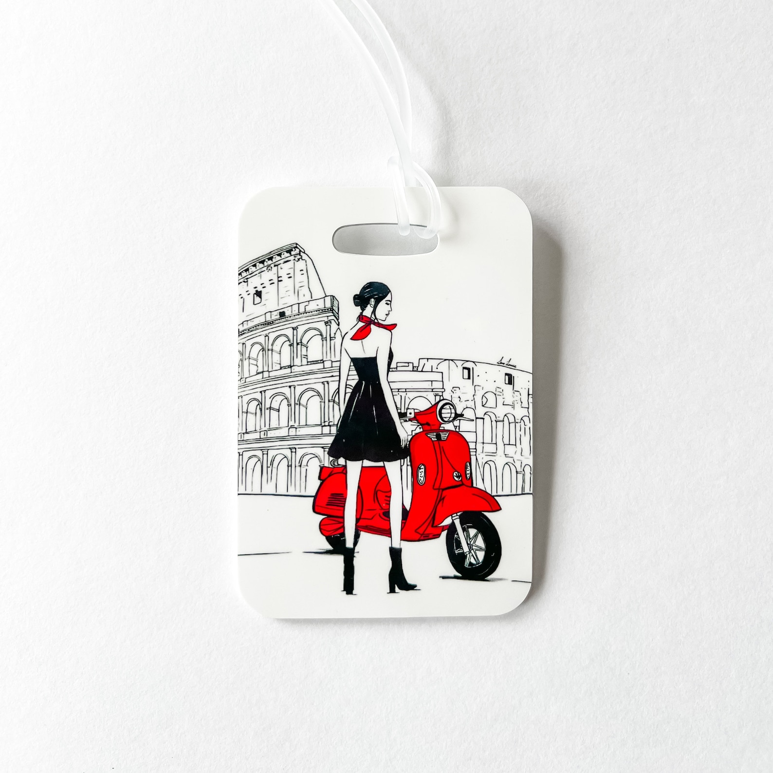 Custom Luggage Tag With Rome Italy Print (fashion Illustration), Italy ...