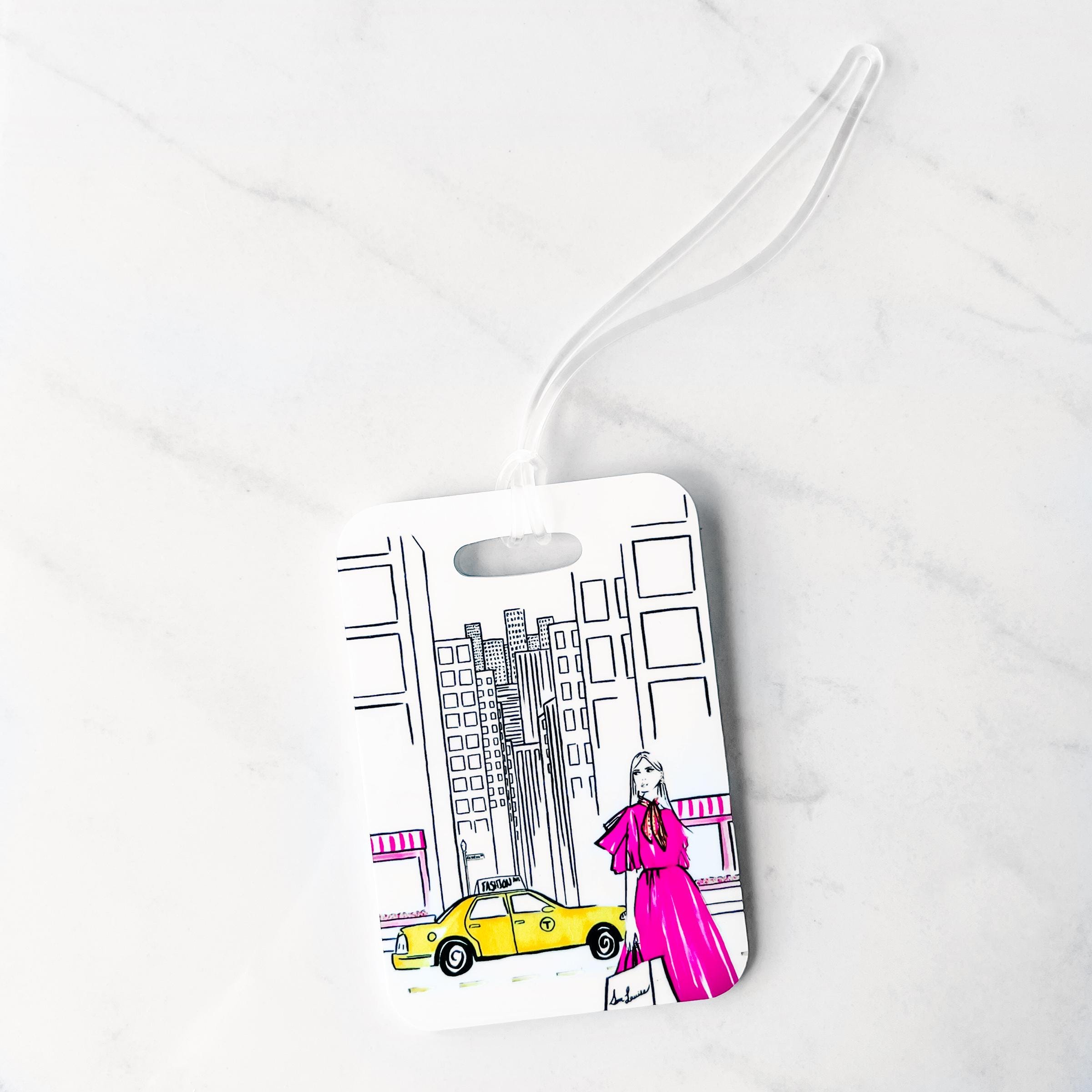 Custom Luggage Tag With New York City Print, Personalized Luggage Tag ...