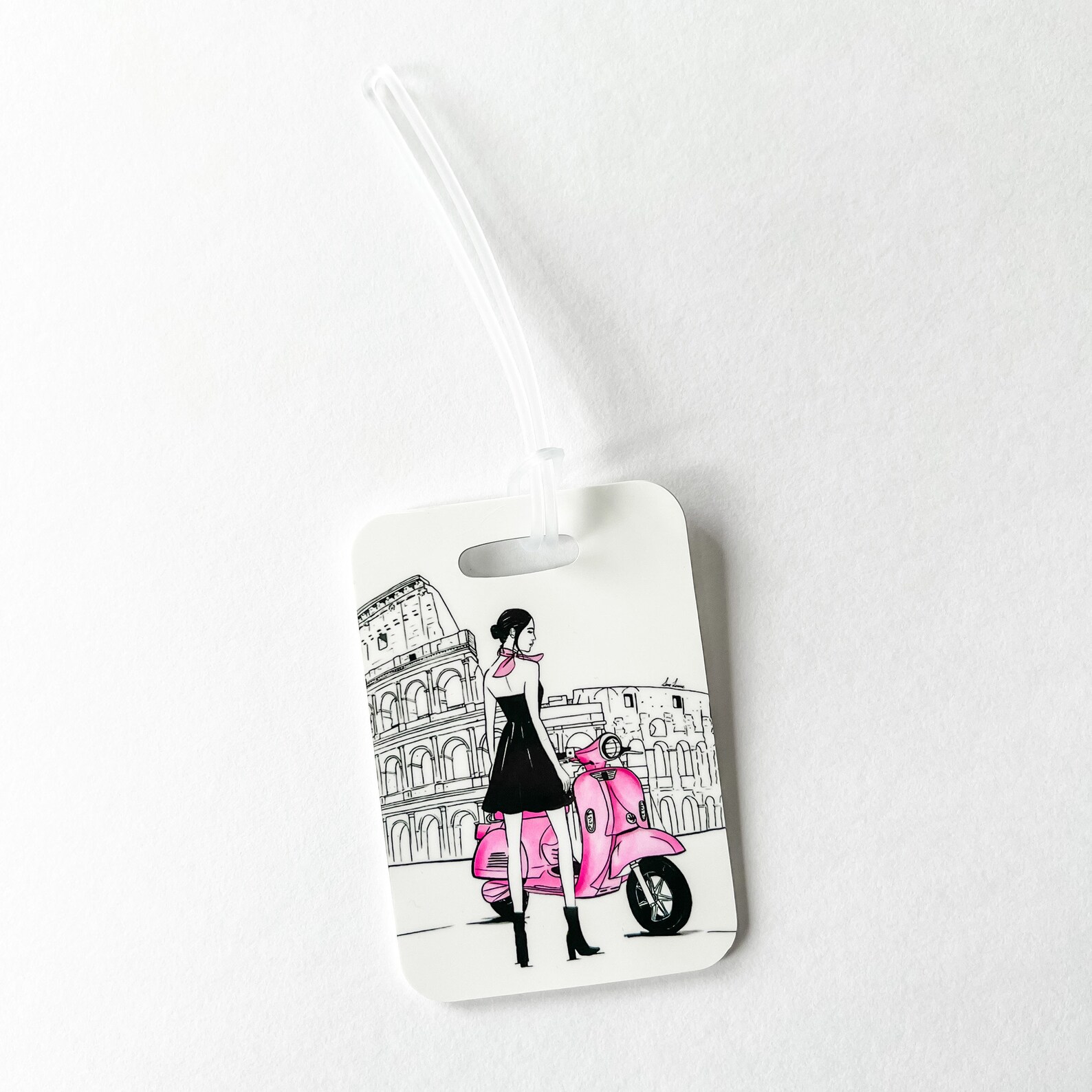 Custom Luggage Tag With Rome Italy Print (fashion Illustration), Italy ...