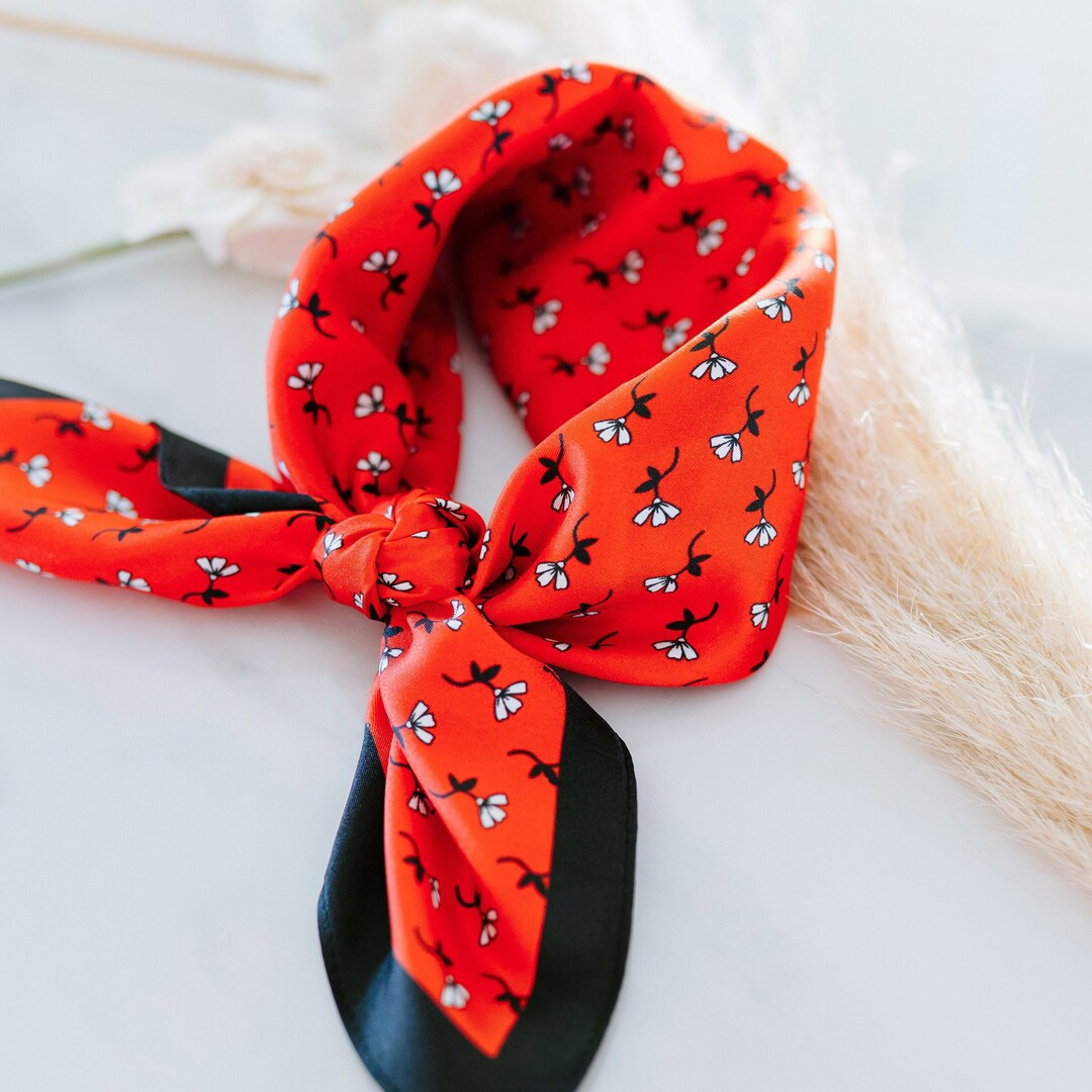 Red Silk Scarf & Silk Bandana, Pure Mulberry Silk Scarf/neckerchief ...