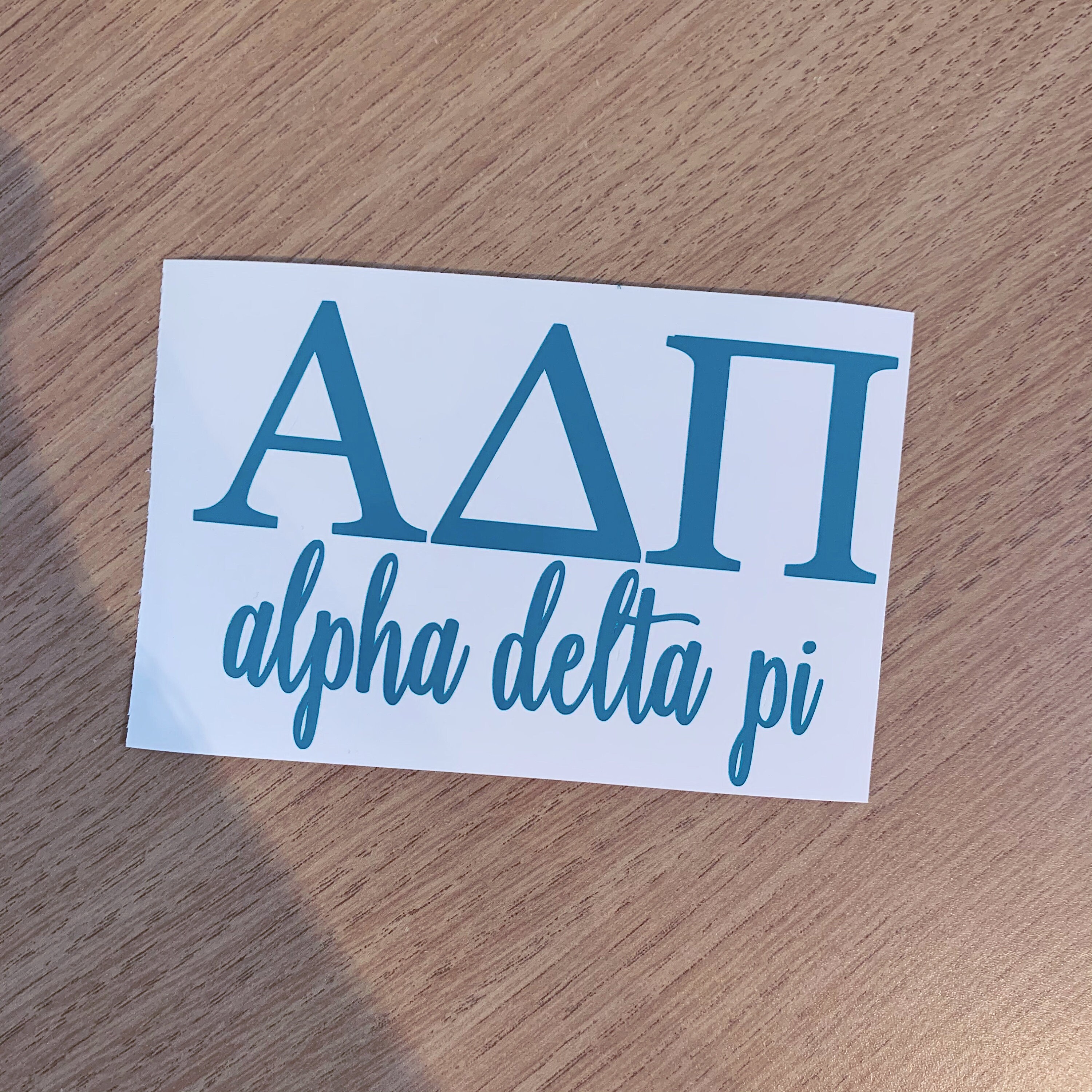 Alpha Delta Pi With Script Vinyl Decal Alpha Delta Pi | Etsy