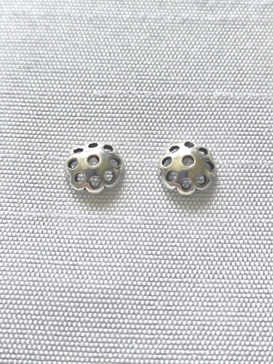 Sterling Silver Circle Cut Out Bead Cap. 7 Mm Silver Bead Cap ...