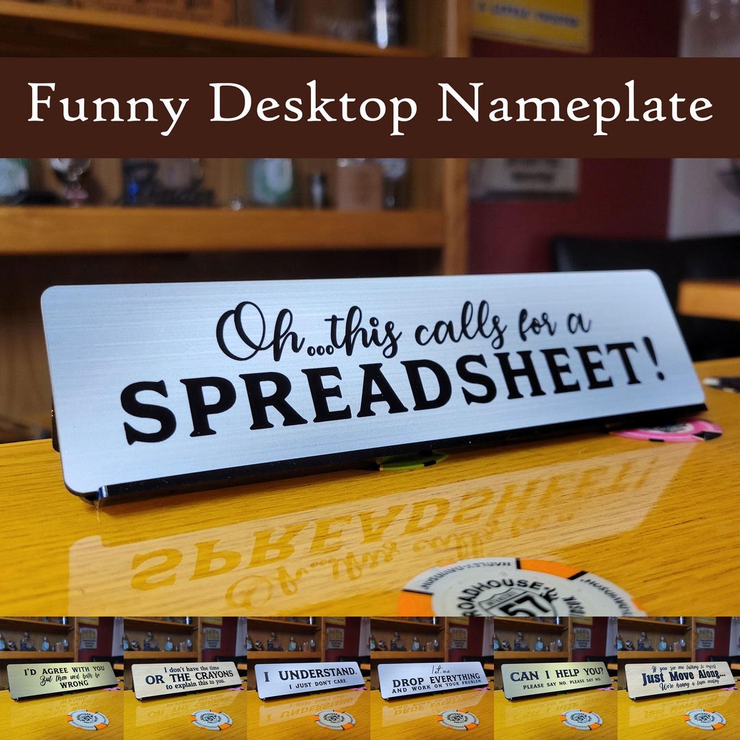 Funny Desktop Nameplate - Humorous Gag Gift - Office Decor - Desktop ...