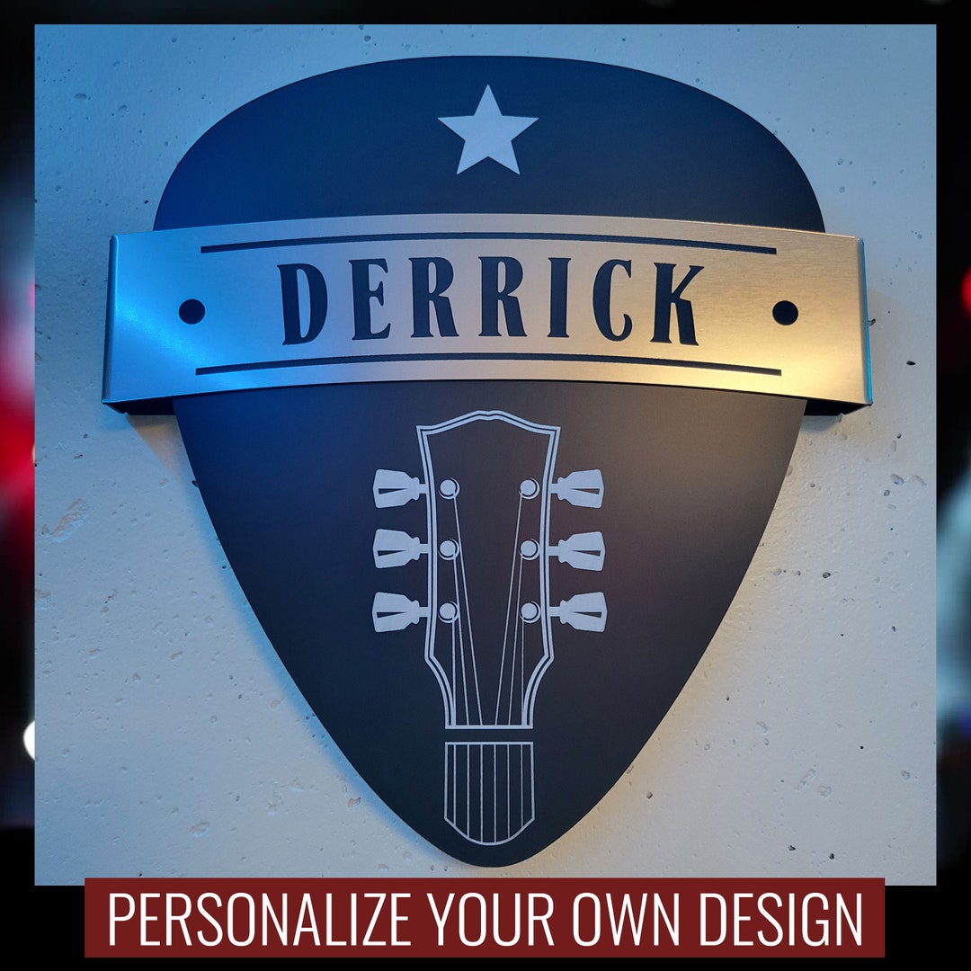 Personalized Guitar Pick Sign for Musicians and Music Lovers Laser ...