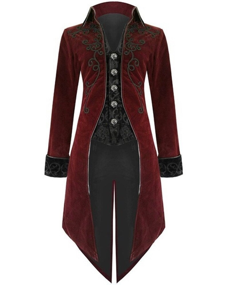 Mens Coat Long Jacket Gothic Steampunk Vtg Regency Highwayman Etsy