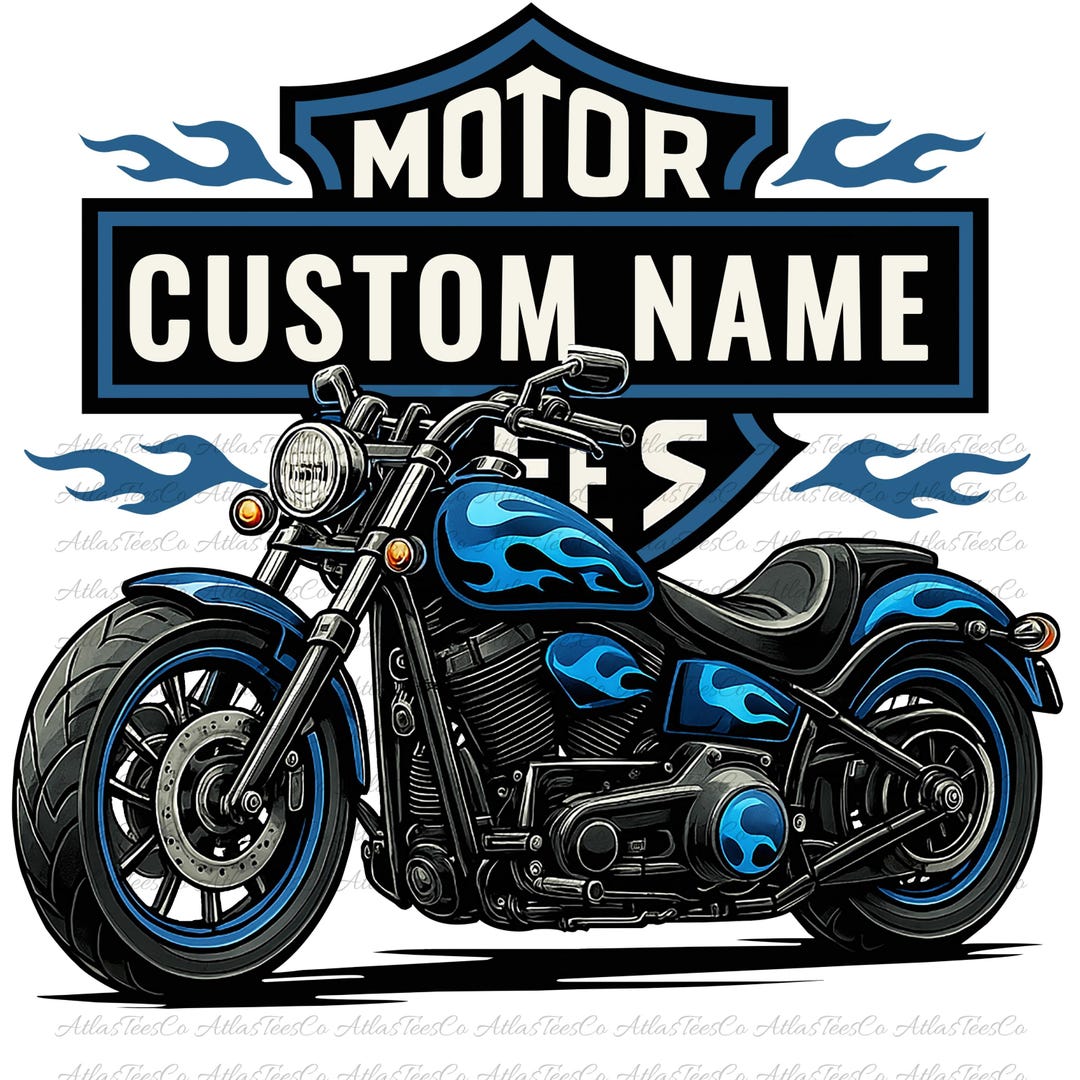 Custom Motorcycle Name Design PNG, Personalized Biker Shirt Art ...