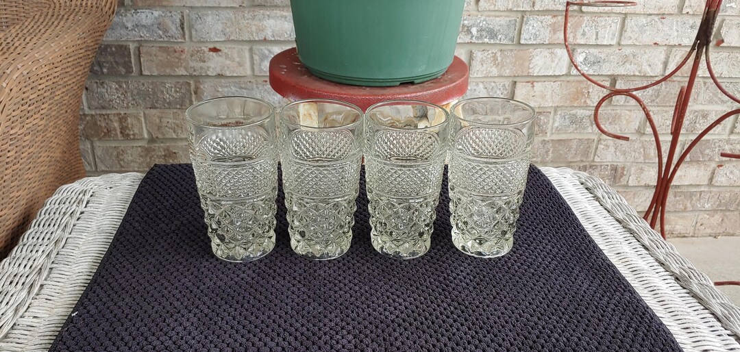 Anchor Hocking Company, Wexford Pattern, Pressed Glass, 4 Tumbers ...
