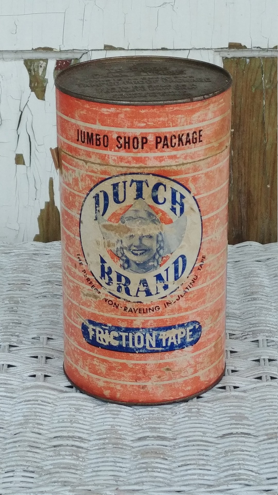 Vintage Dutch Brand Friction Tape Container~jumbo Shop Package - Etsy